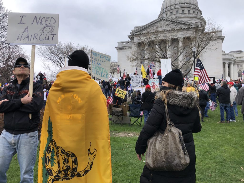 PHOTO GALLERY: Scenes from the protest against the Covid Stay-At-Home ...